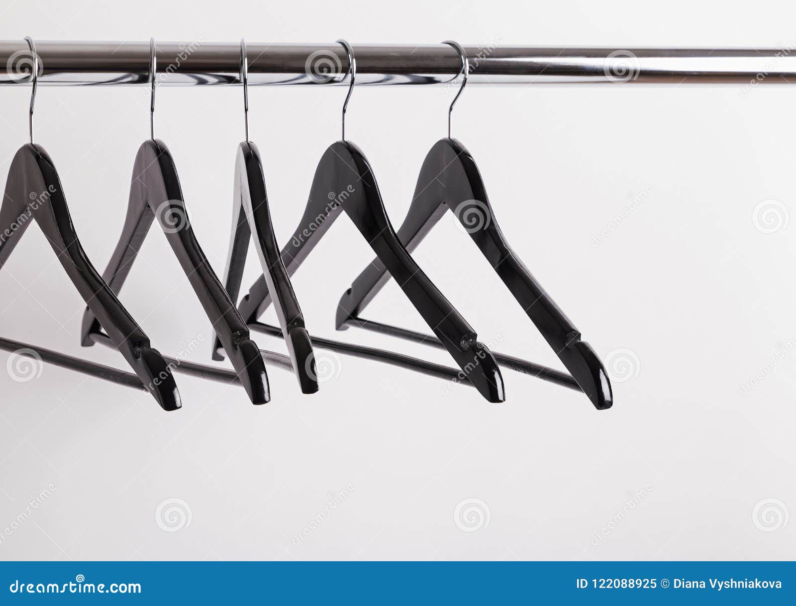Some Empty Hangers on the Rack. Stock Image - Image of house, casual ...