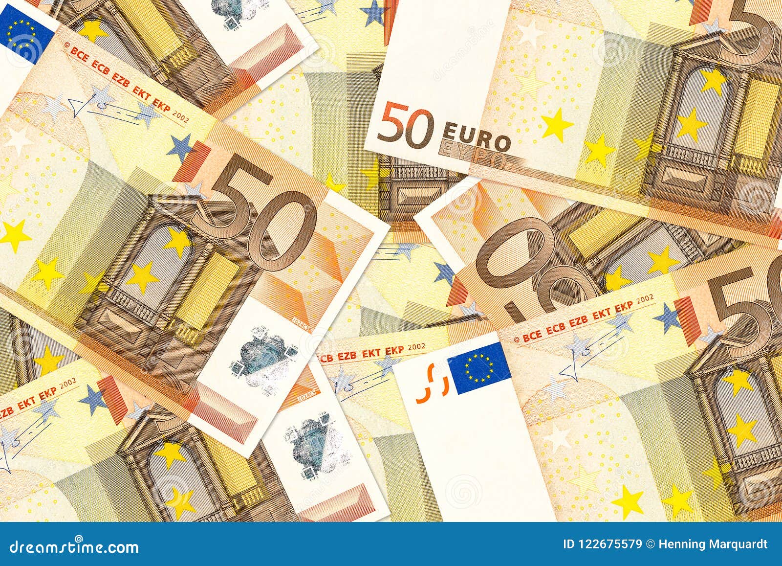Some 50 euro bank notes stock image. Image of crash - 122675579