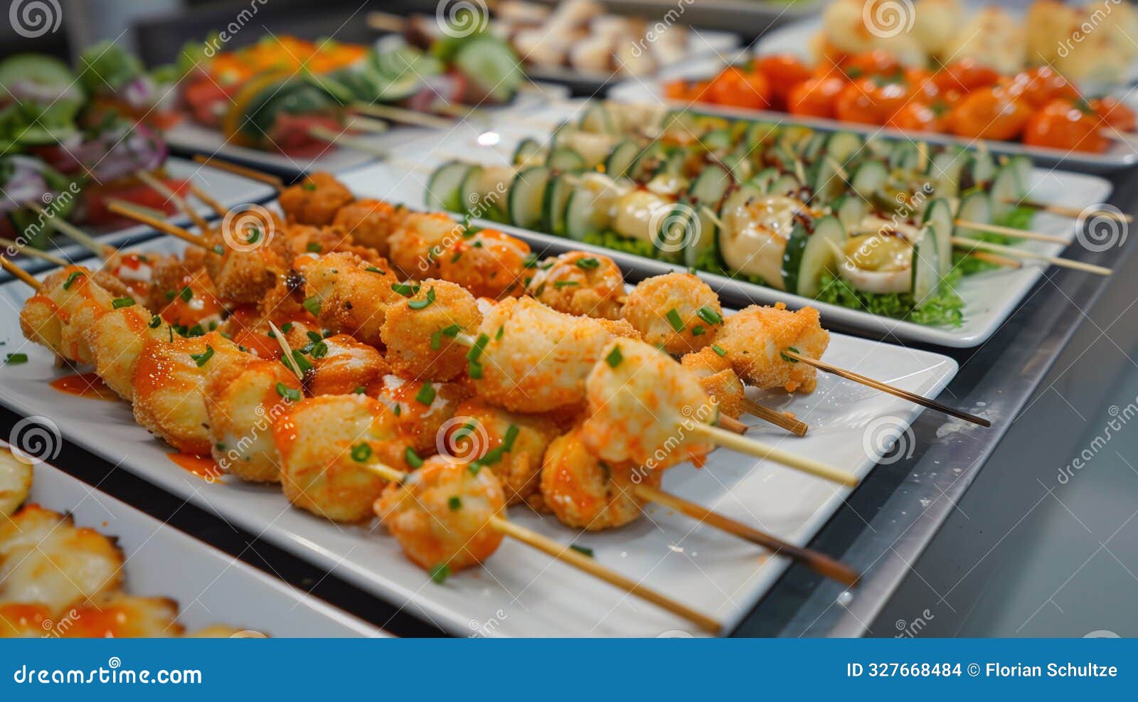 Some Finger Food on a Table. Party Buffet Stock Illustration ...