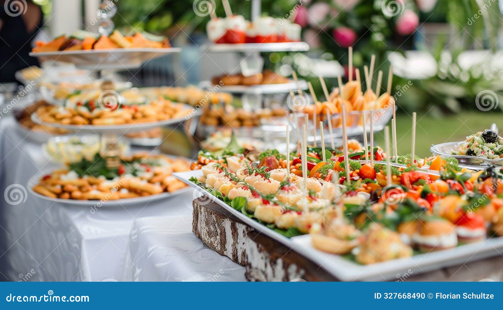 Some Finger Food on a Table. Party Buffet Stock Illustration ...