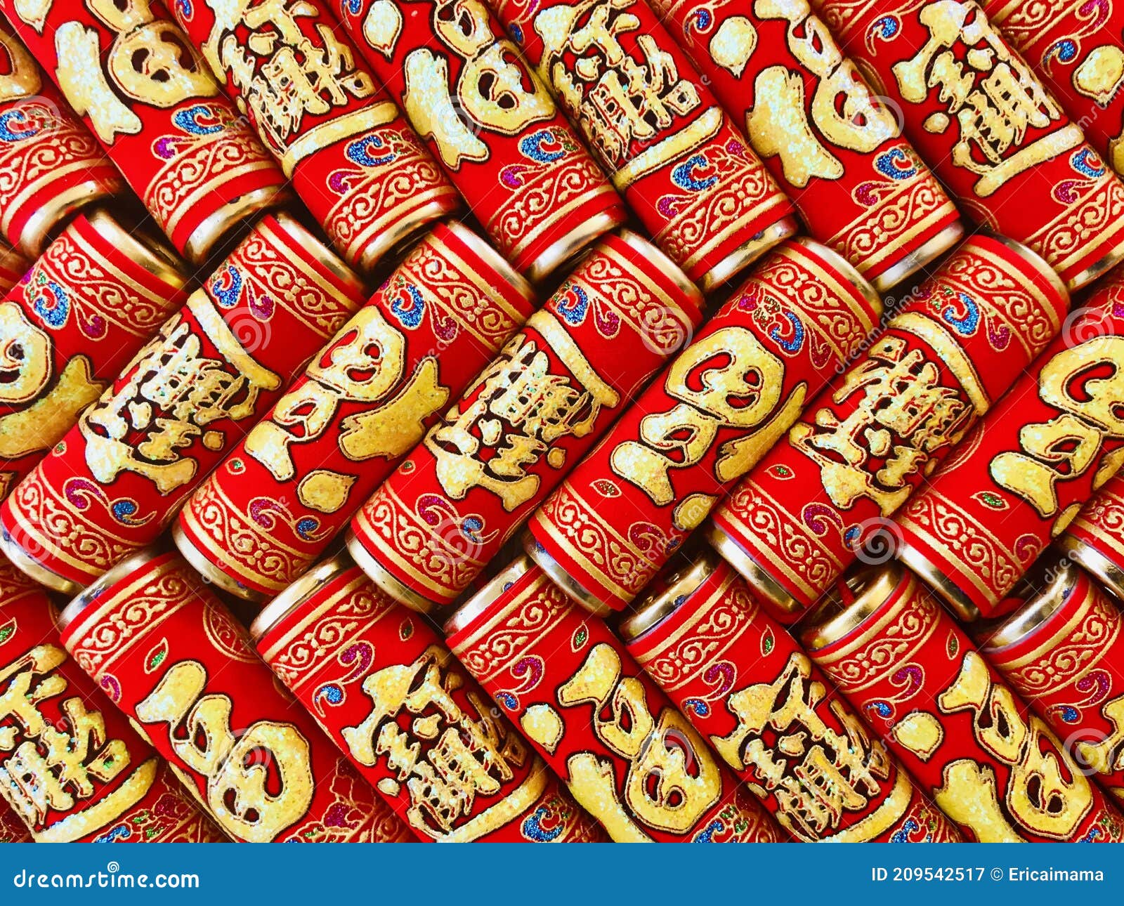 Some Firecracker Decorations are Arranged in a Wave Pattern. Stock ...