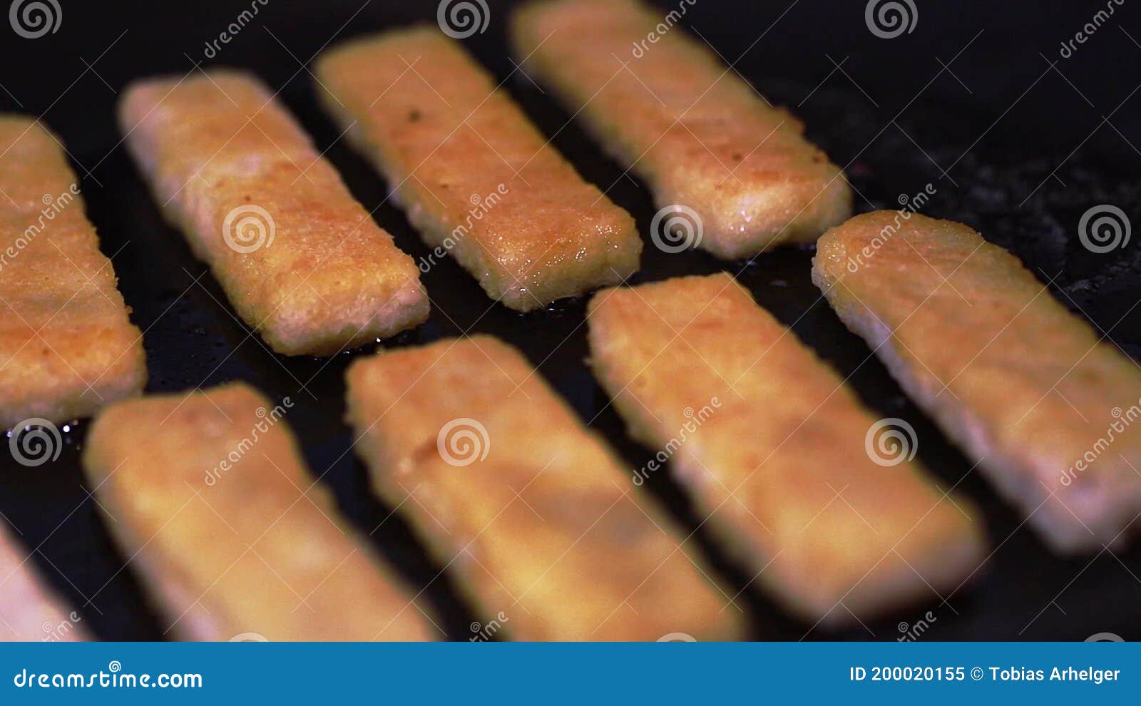 Fish Fingers Sizzle in the Pan Stock Video - Video of fried, finger ...