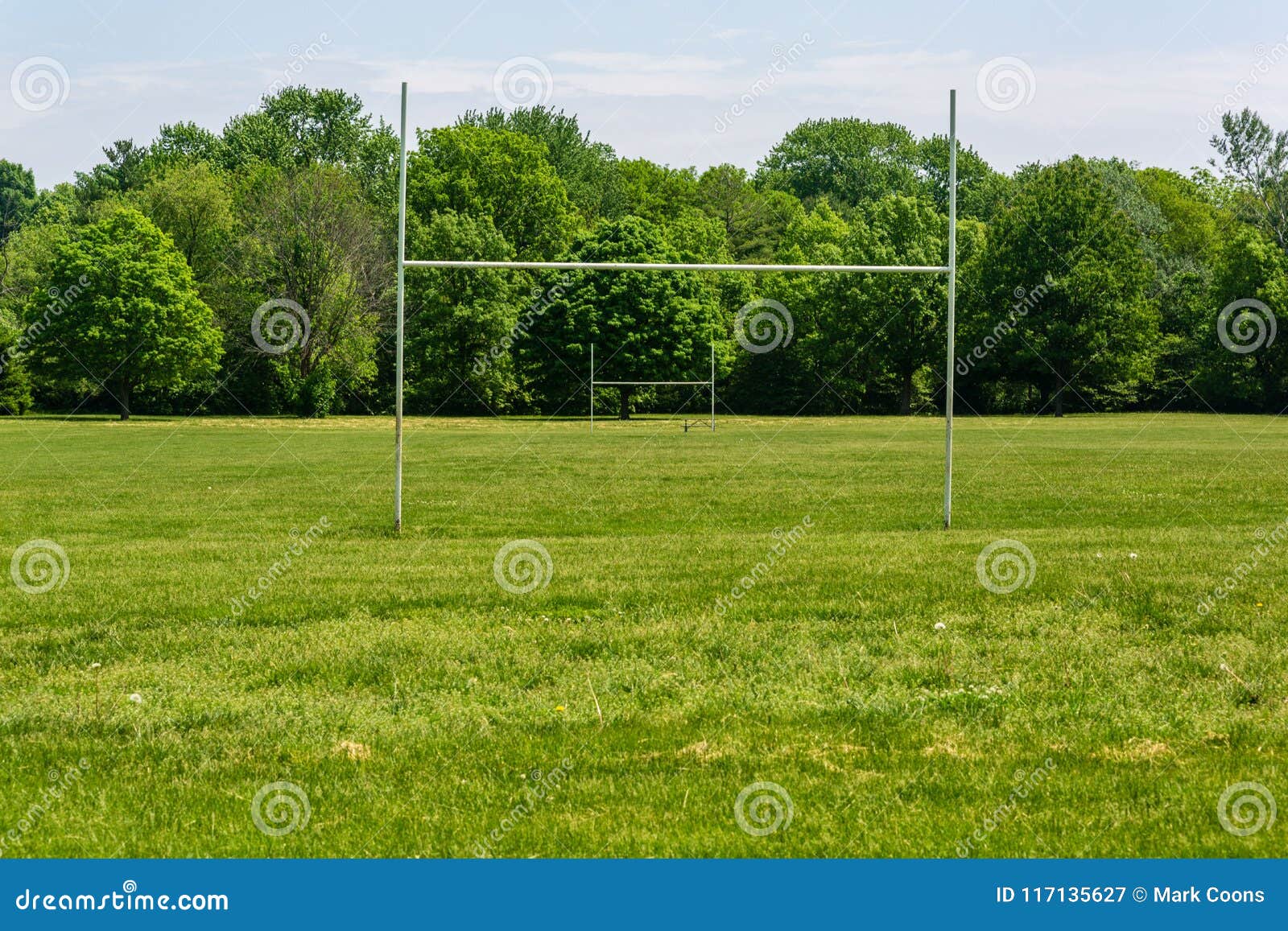 Football Goal Post in a Local Park Stock Image - Image of goal, cross ...