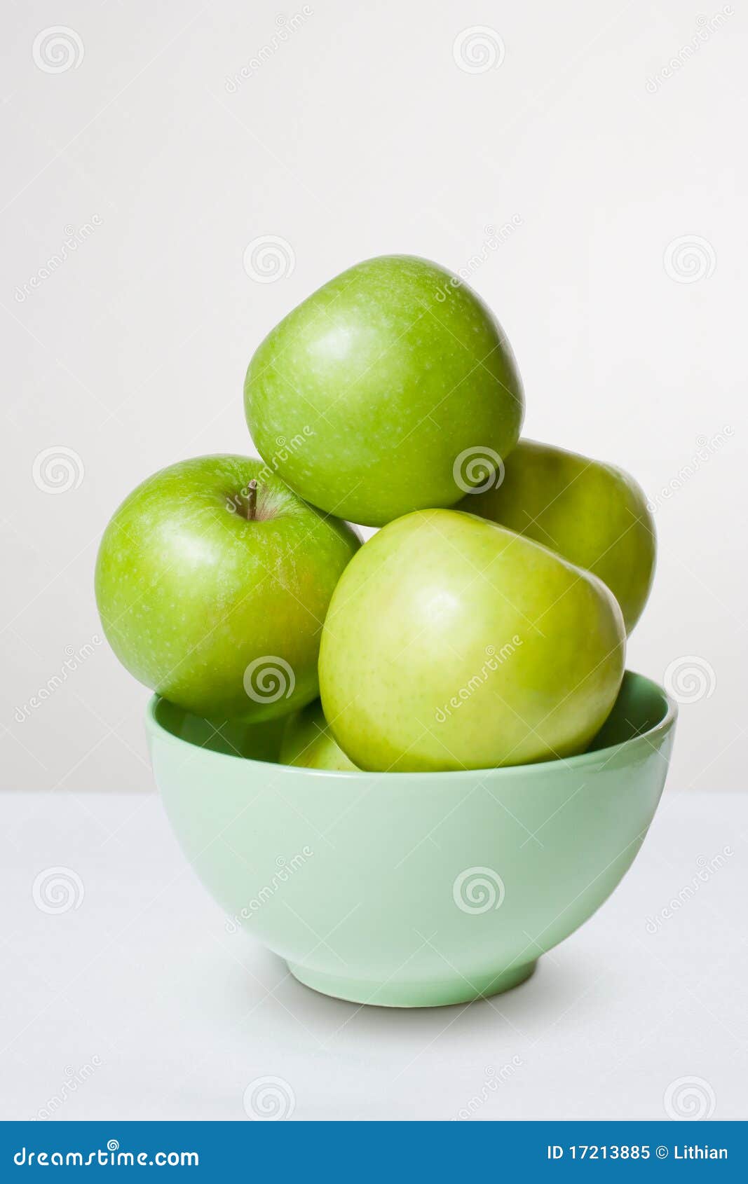Some fresh green apples. stock image. Image of bowl, vitamins - 17213885