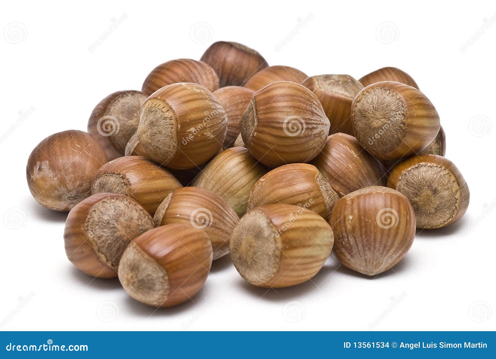 Some Hazelnuts Isolated on White. Stock Photo - Image of food ...