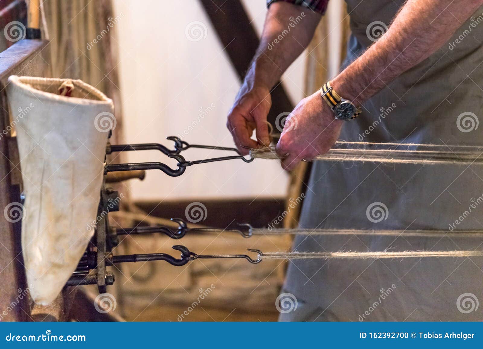 Historical Rope Making in the Process Stock Photo - Image of plant ...