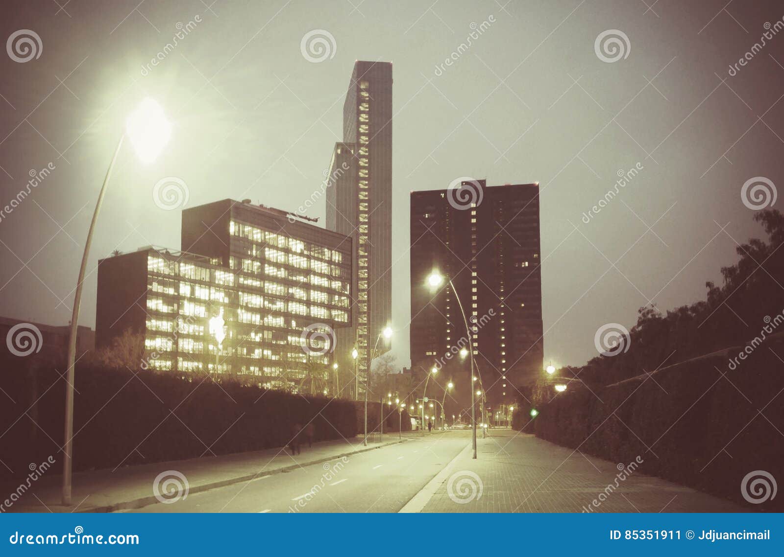 Some Illuminated Windows in an Office Skyscraper. Night Time Stock ...