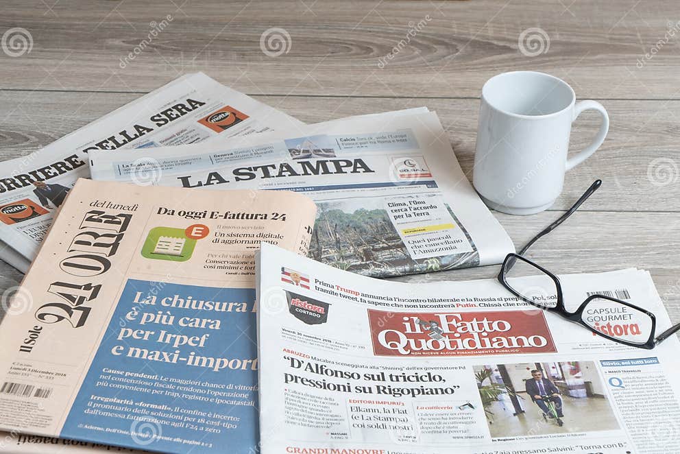 Some italian newspapers editorial image. Image of advertisement - 133448975