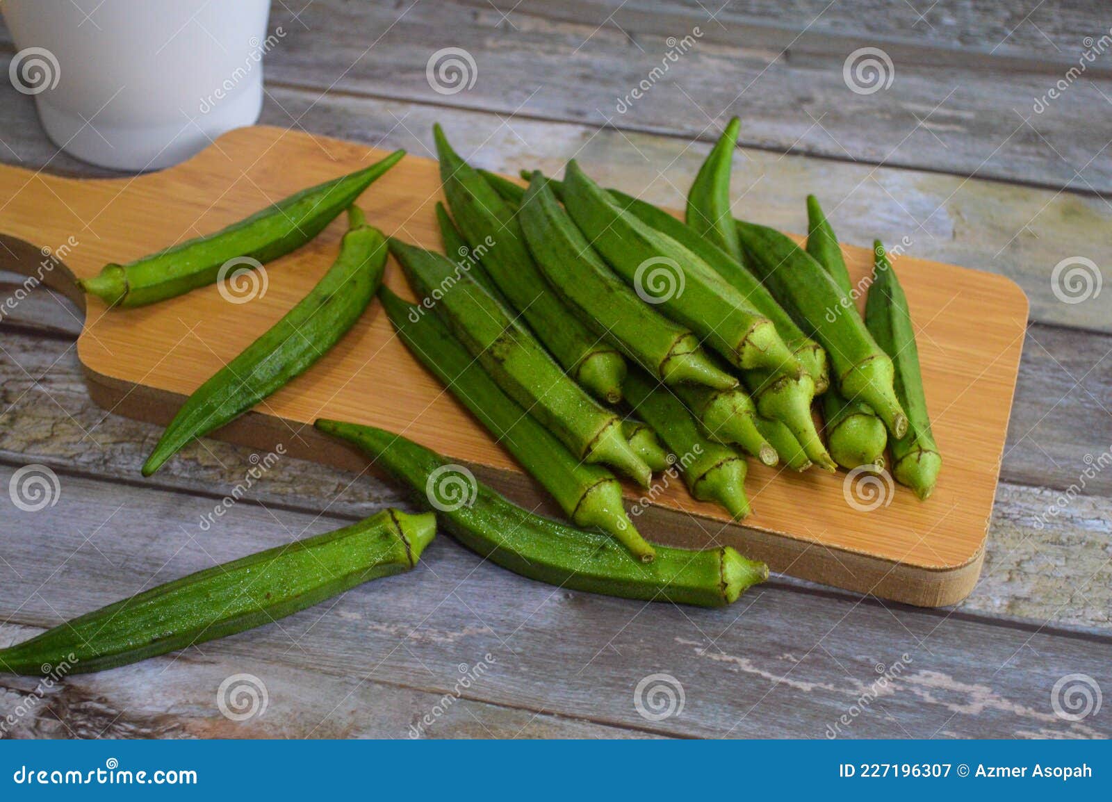 Some Lady Finger Vegetables on a Board Stock Image - Image of ...
