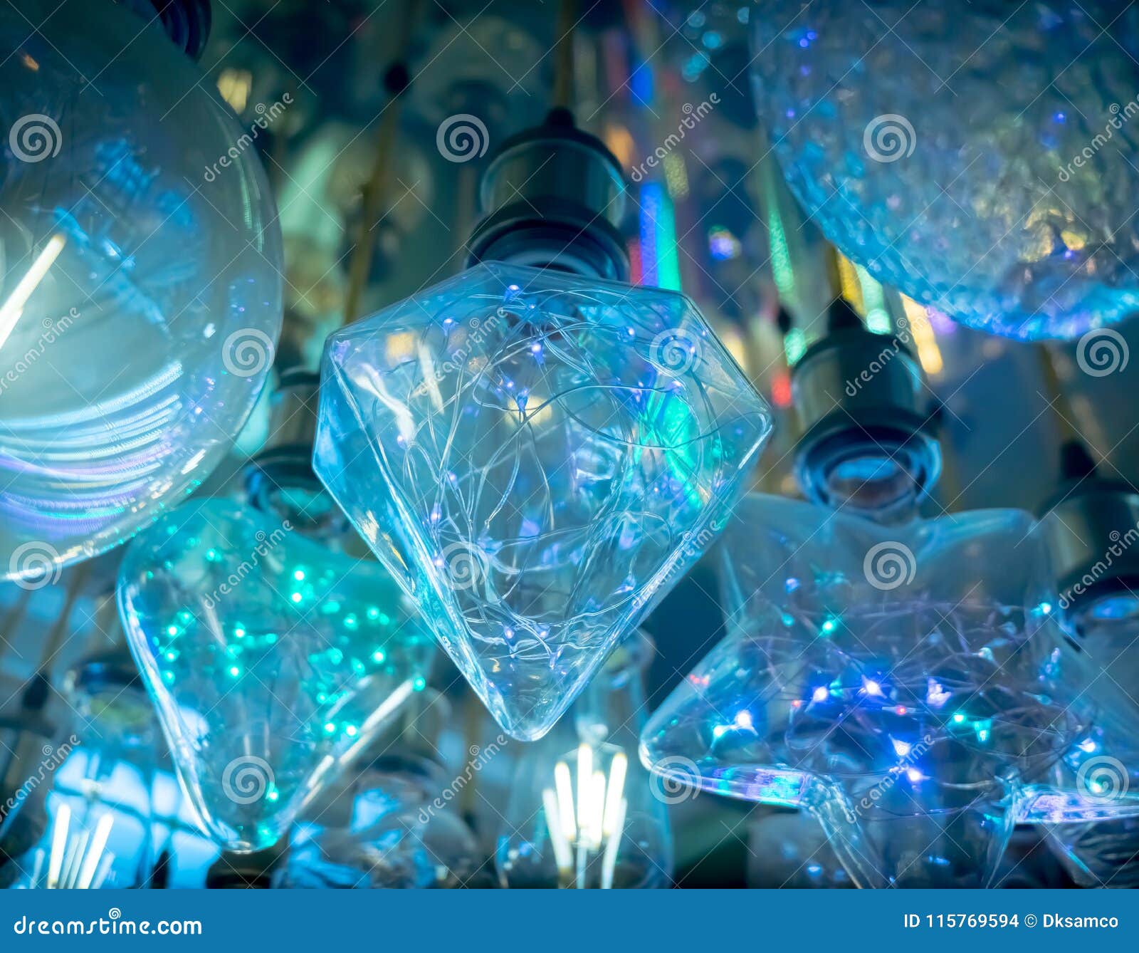 Some Led Lamps Blue Light Science and Technology Background Stock Photo ...