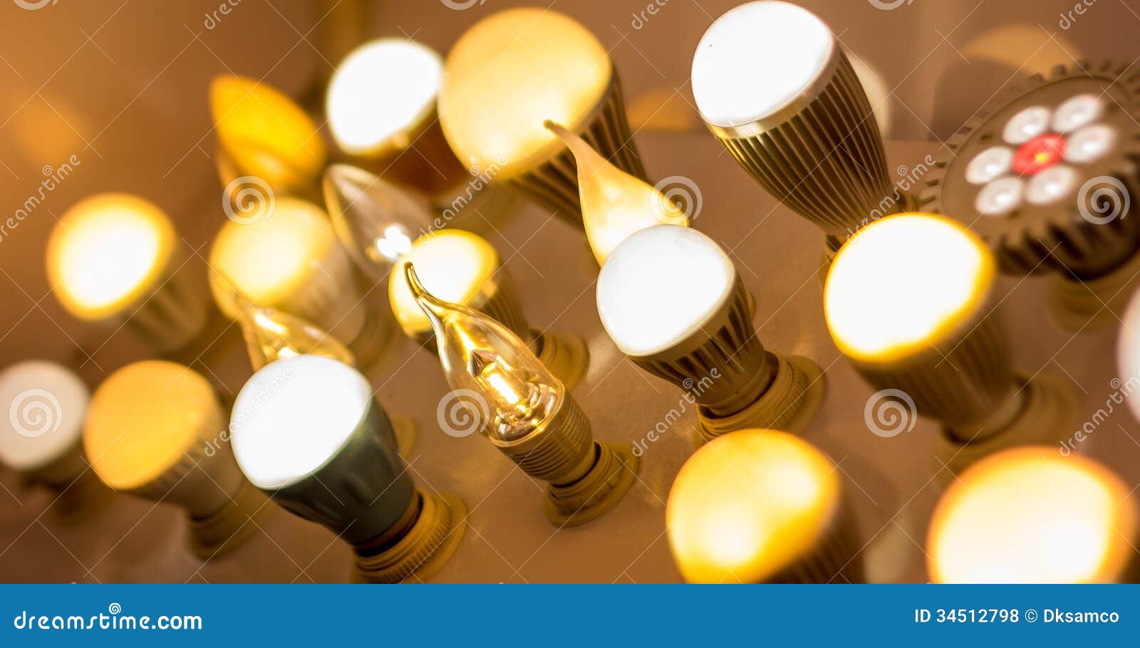 Some Led Lamps Blue Light Science and Technology Background Stock Photo ...