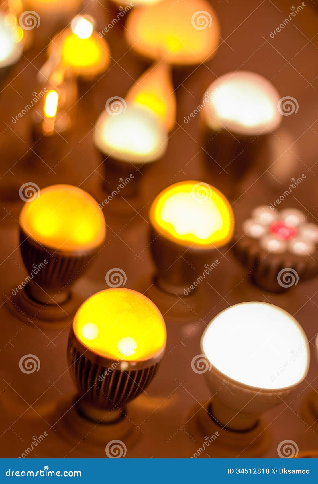 Some Led Lamps Blue Light Science and Technology Background Stock Photo ...