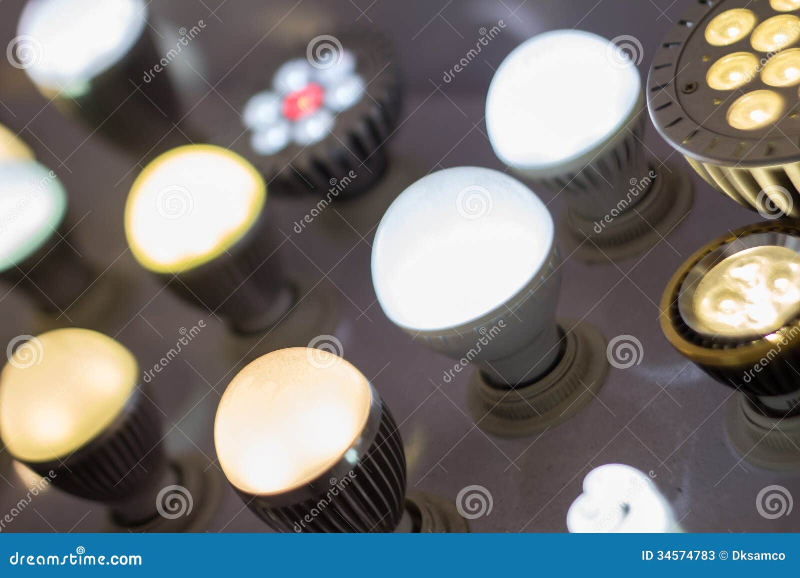Some Led Lamps Blue Light Science and Technology Background Stock Image ...