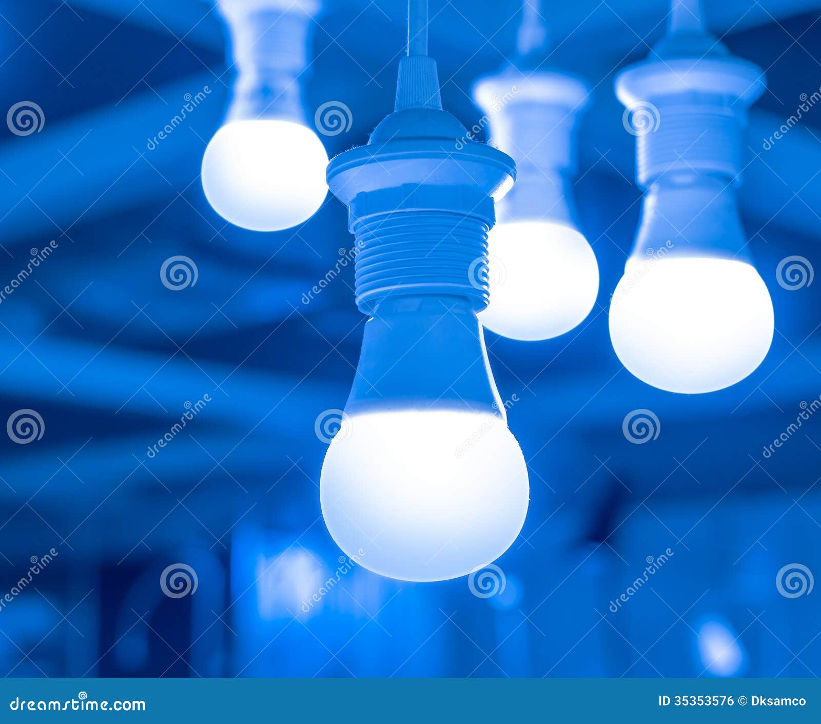 Some Led Lamps Blue Light Science and Technology Background Stock Photo ...