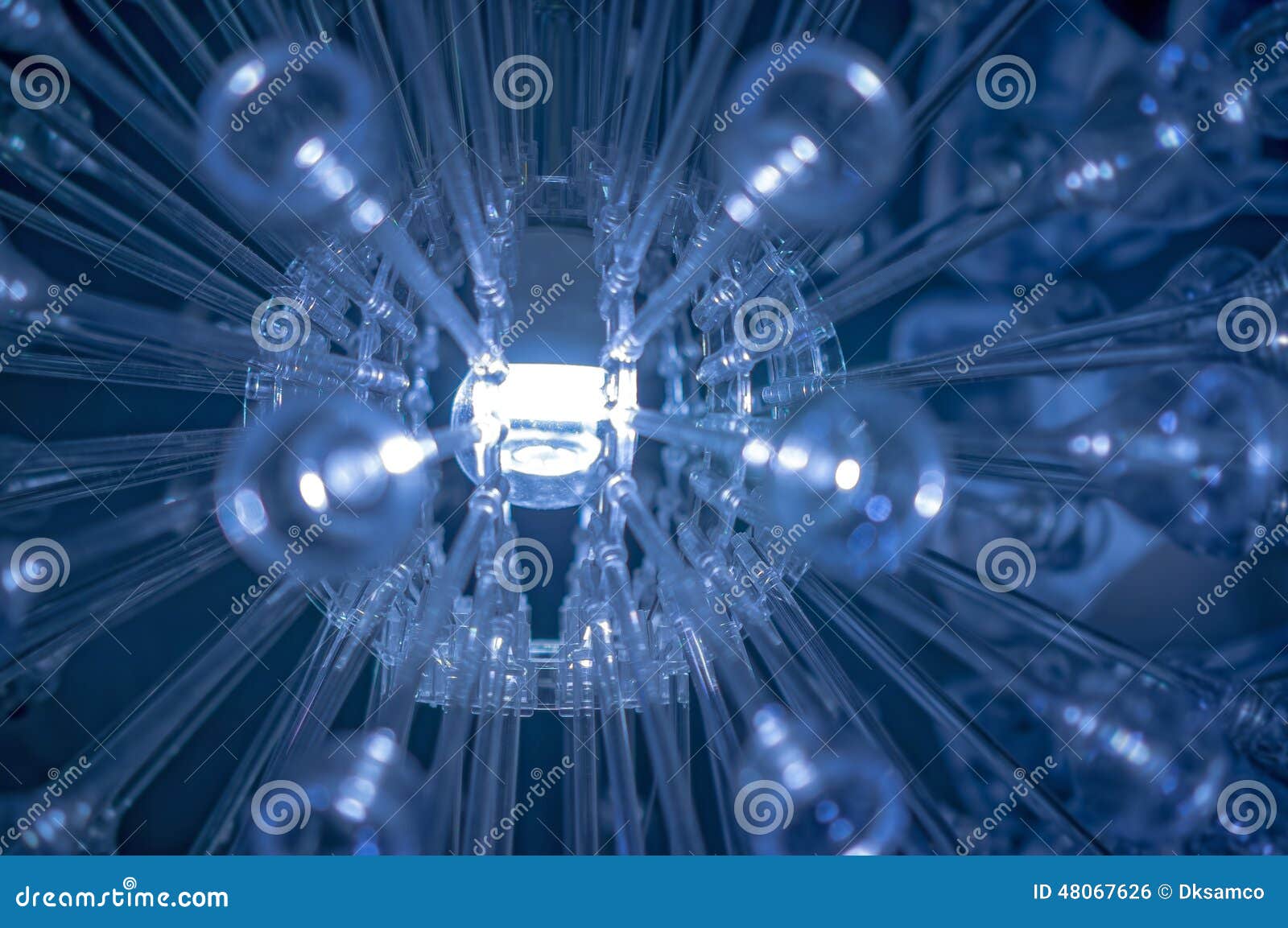 Some Led Lamps Blue Light Science and Technology Background Stock Photo ...