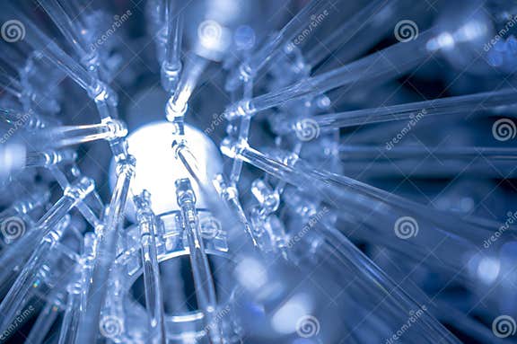 Some Led Lamps Blue Light Science and Technology Background Stock Photo ...