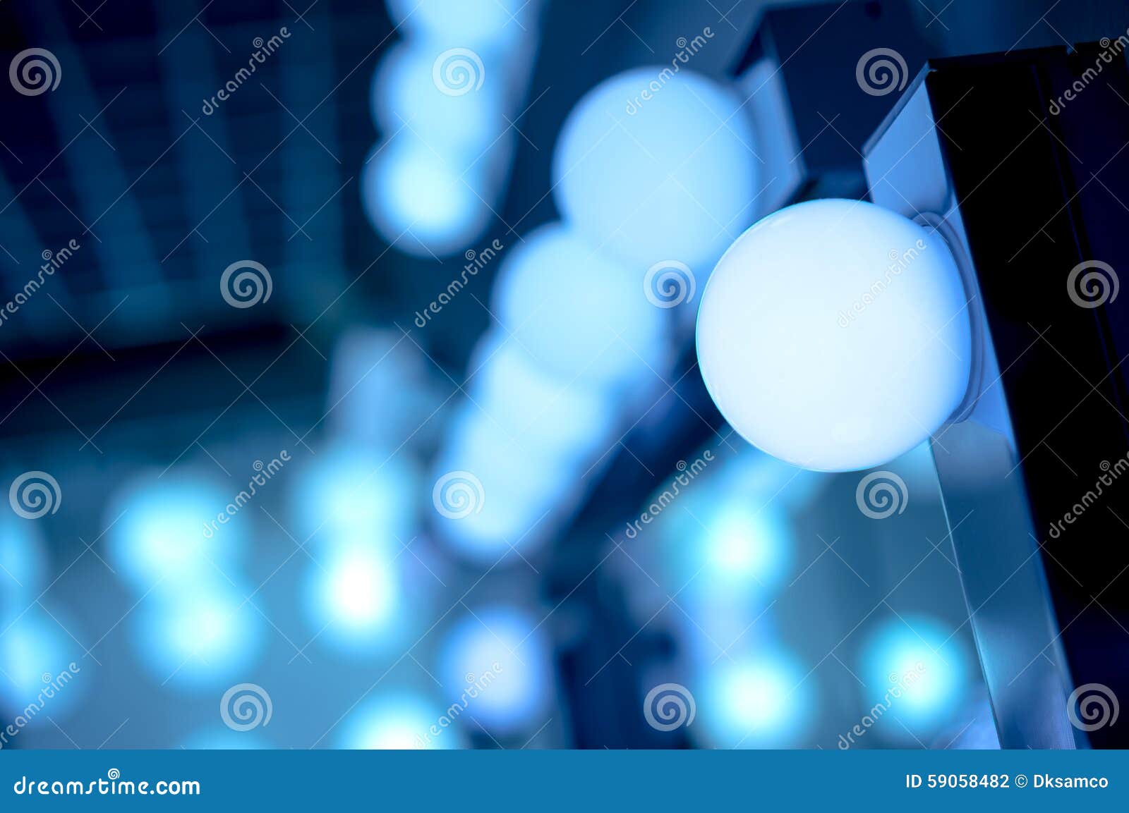 Some Led Lamps Blue Light Science and Technology Background Stock Photo ...