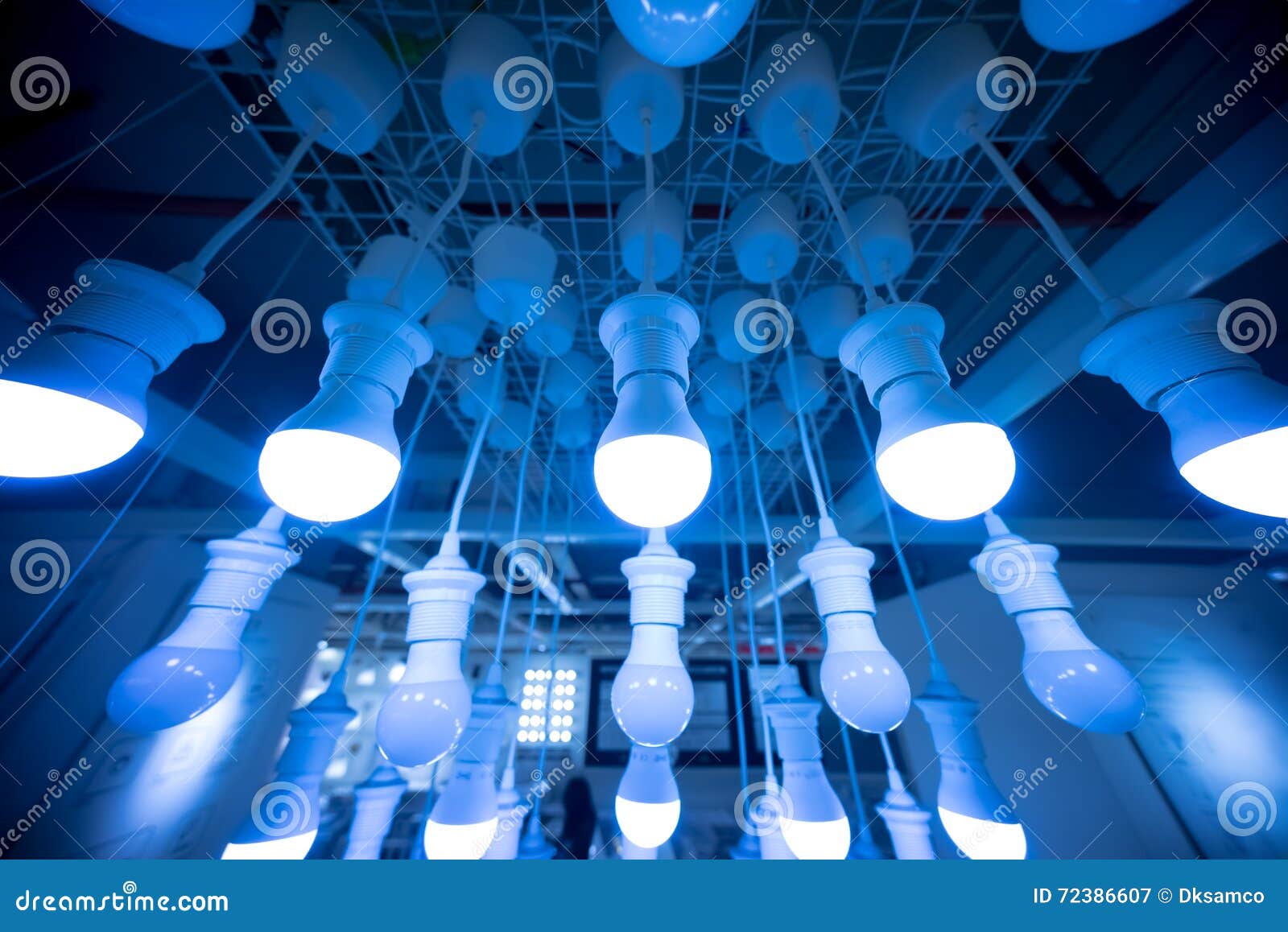 Some Led Lamps Blue Light Science and Technology Background Stock Image ...