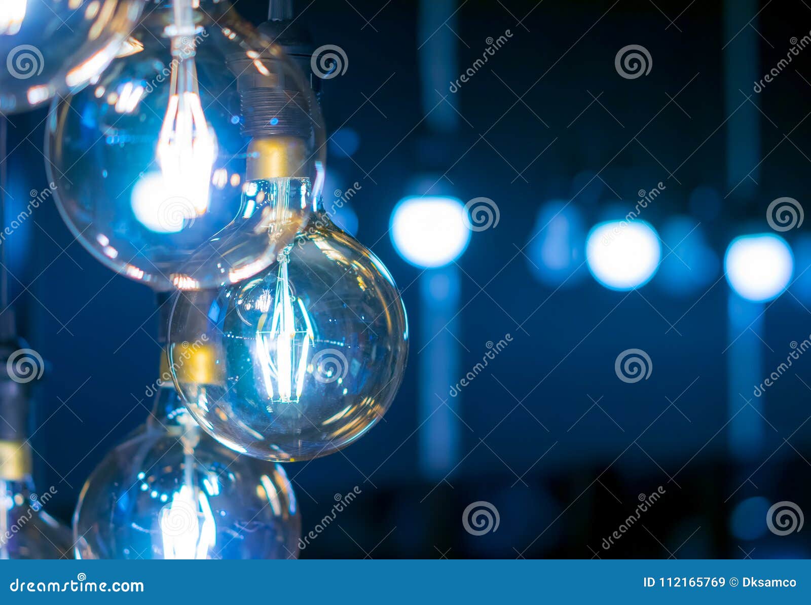 Some Led Lamps Blue Light Science and Technology Background Stock Image ...