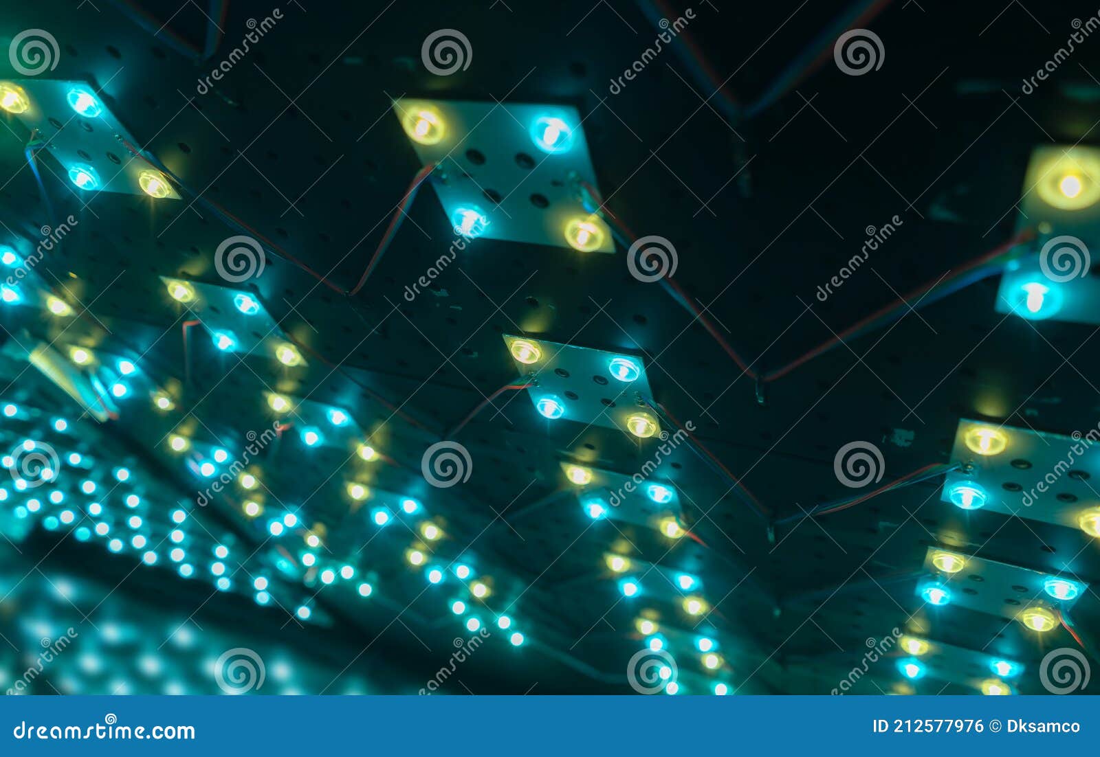 Some Led Lamps Blue Light Science and Technology Background Stock Photo ...