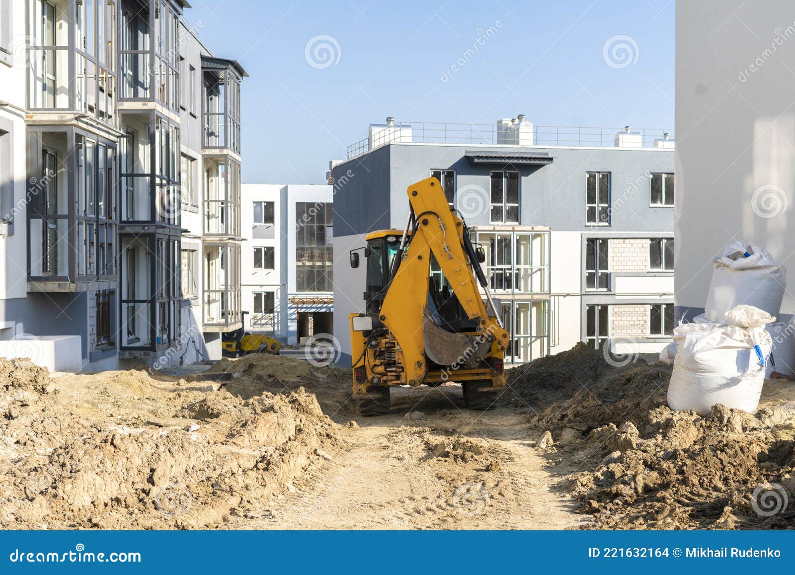 The Some Machines on the Construction Site, Working and Building ...