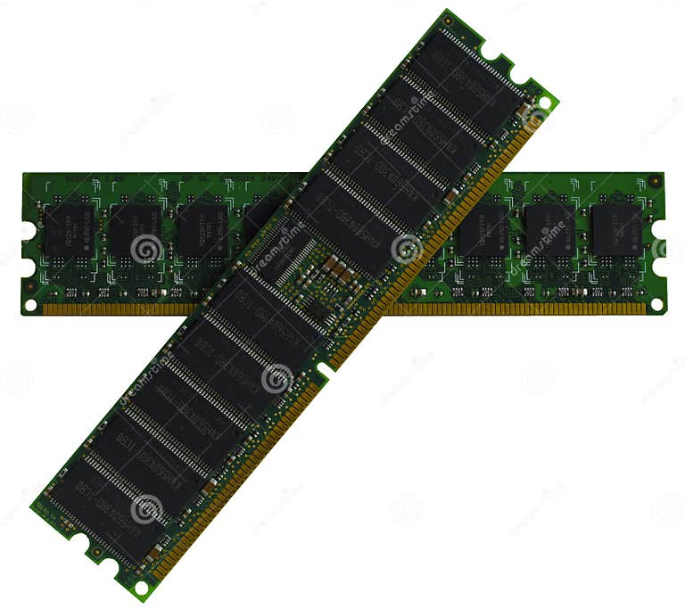 Some Modules DDR RAM Memory Computer on White Background. Stock Photo ...