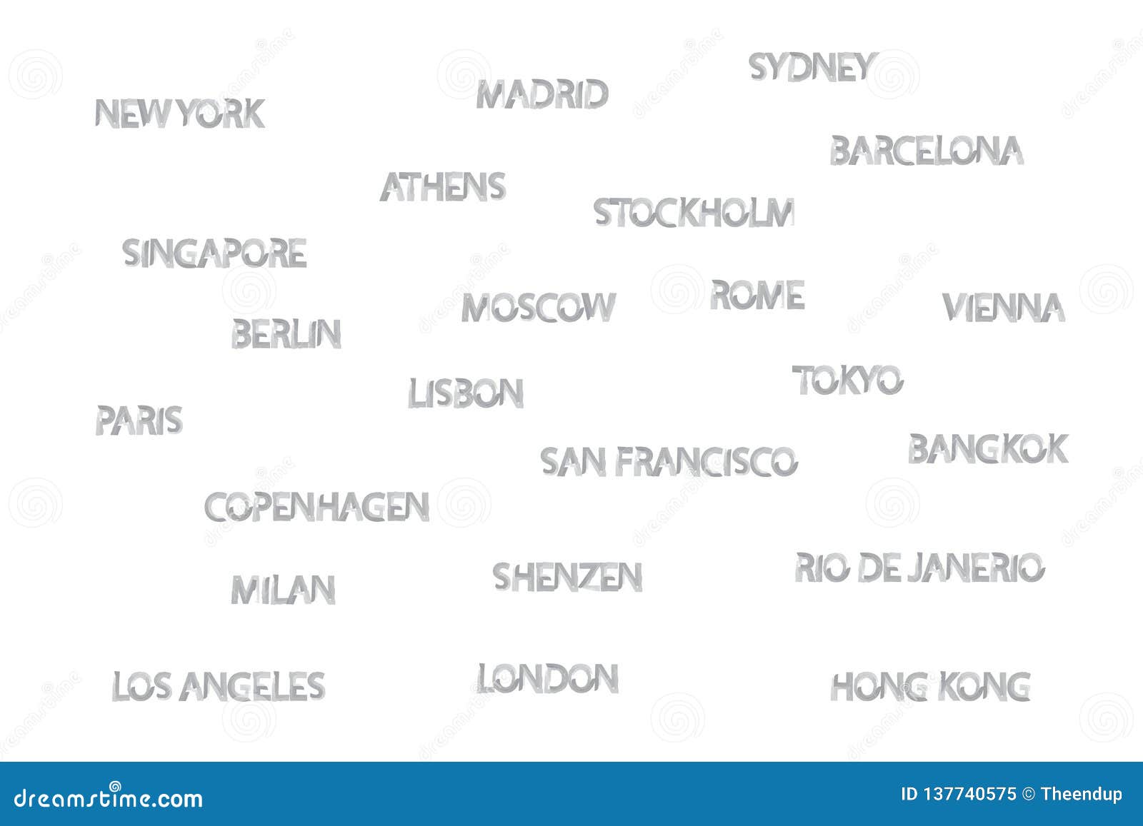 Some of the Most Known World Cities Stock Vector - Illustration of ...
