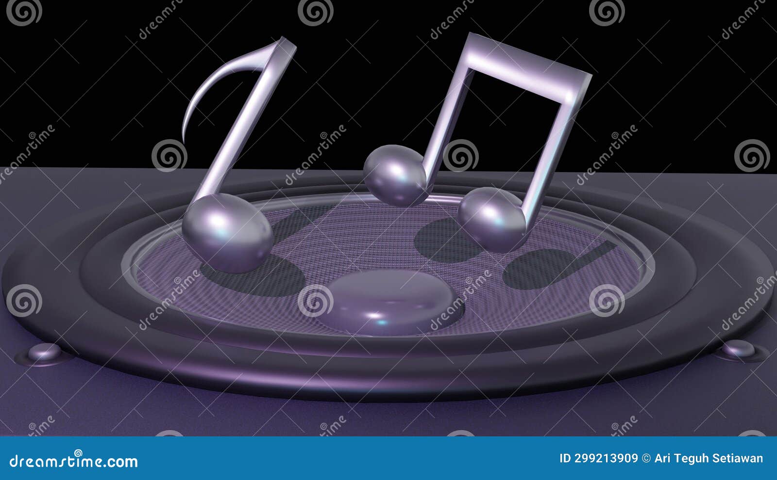 Some of the Music Notes are Flowing Out of the Speaker in a Stream ...