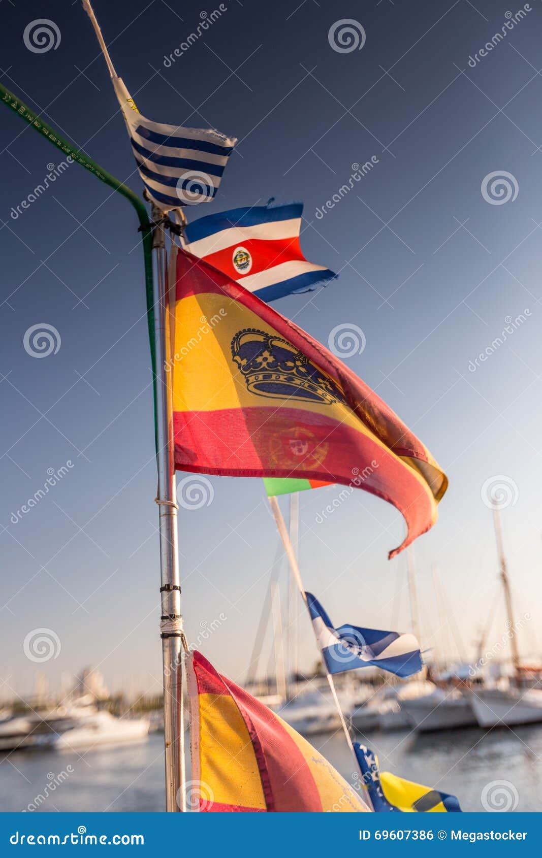 Some National Flags Fluttering on the Rope Stock Photo - Image of ...