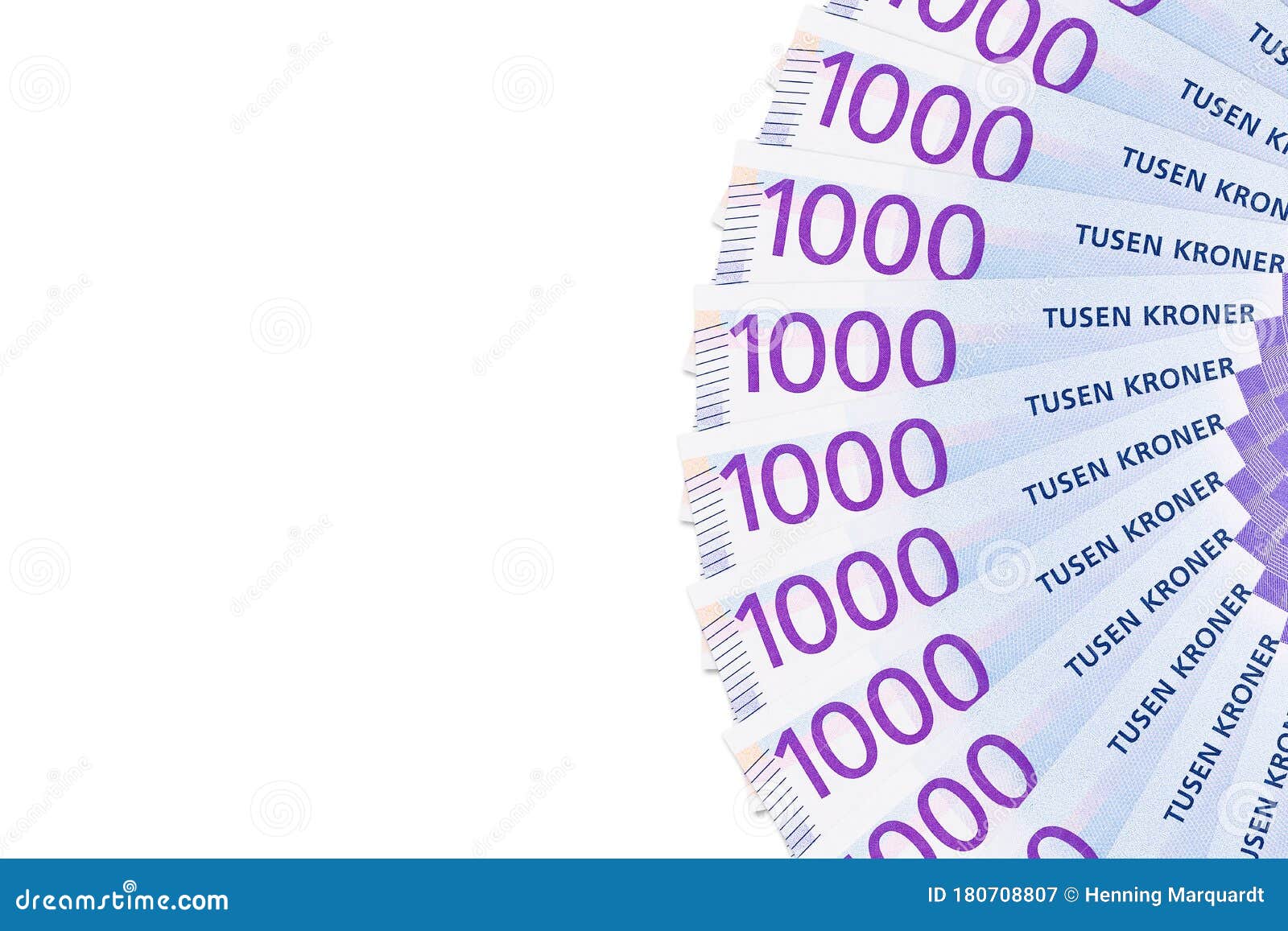 Some New 1000 Norwegian Krone Banknotes with Copy Space Stock Image ...
