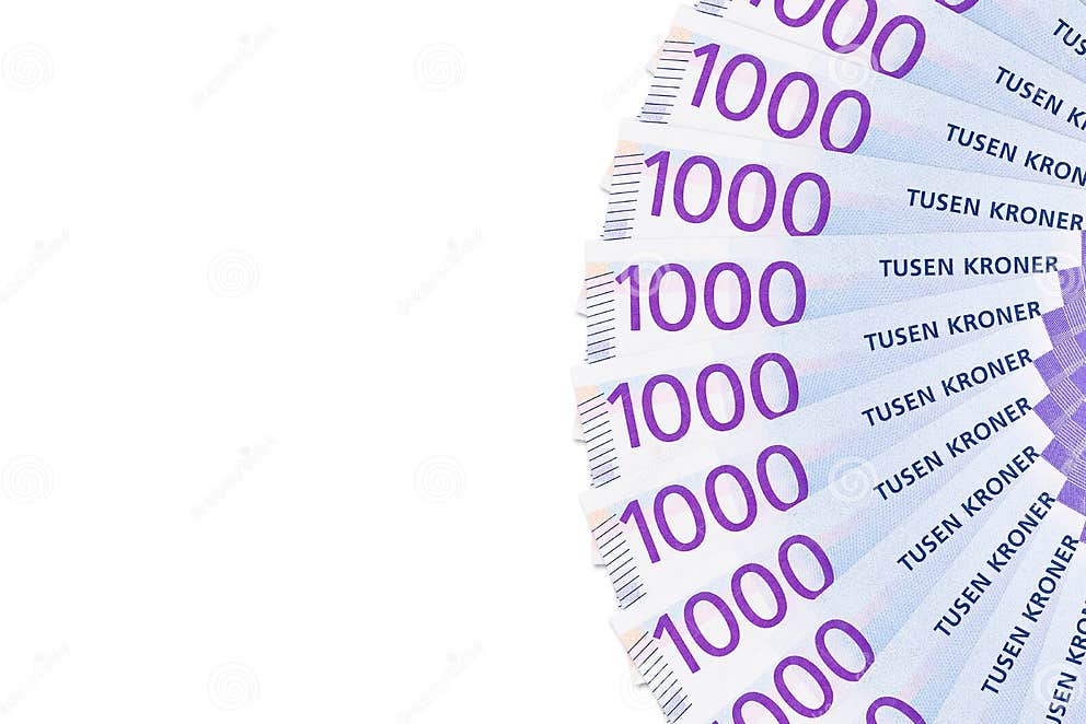 Some New 1000 Norwegian Krone Banknotes with Copy Space Stock Image ...