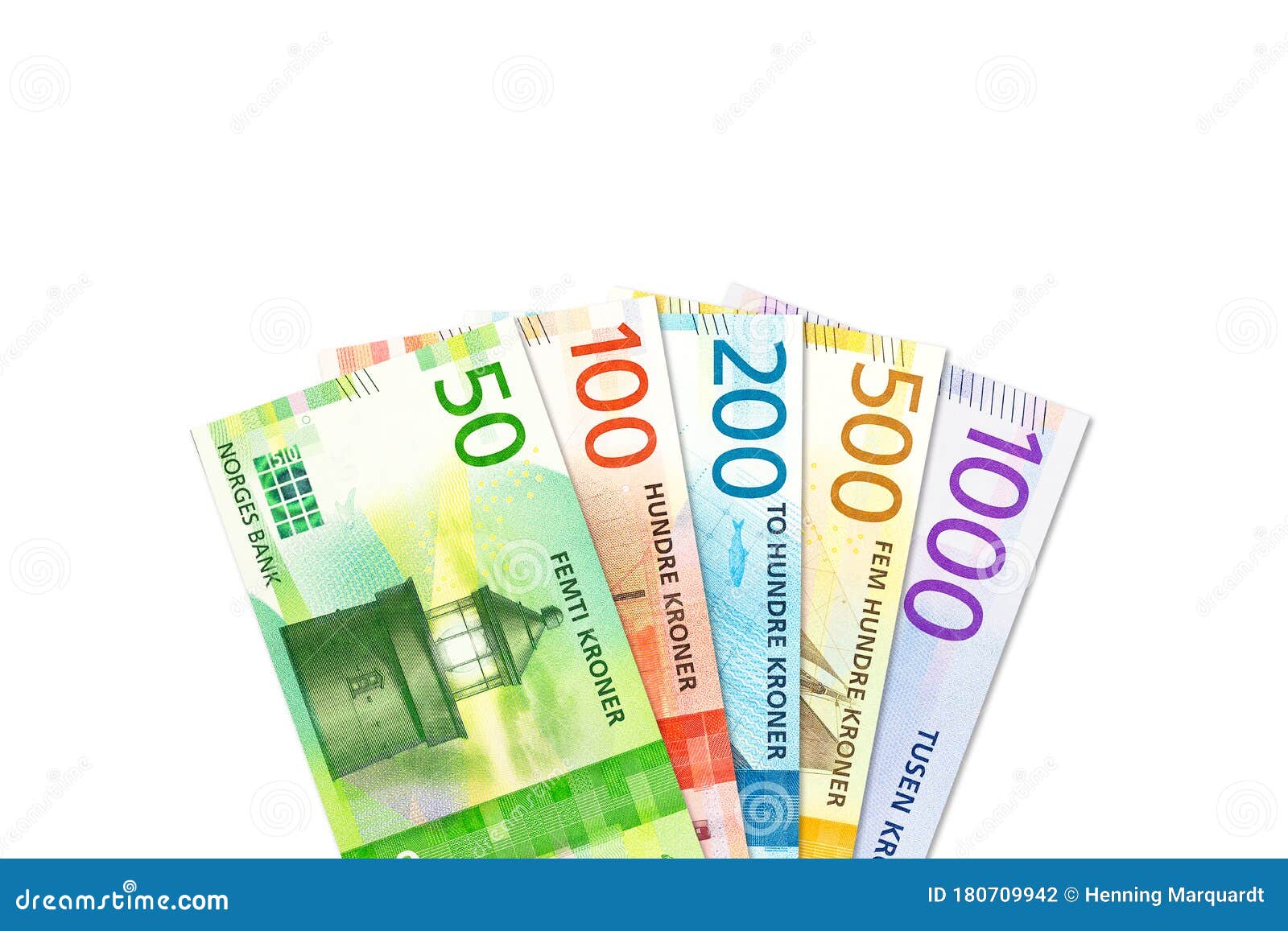 Some New Norwegian Krone Banknotes Indicating Economics with Copy Space ...