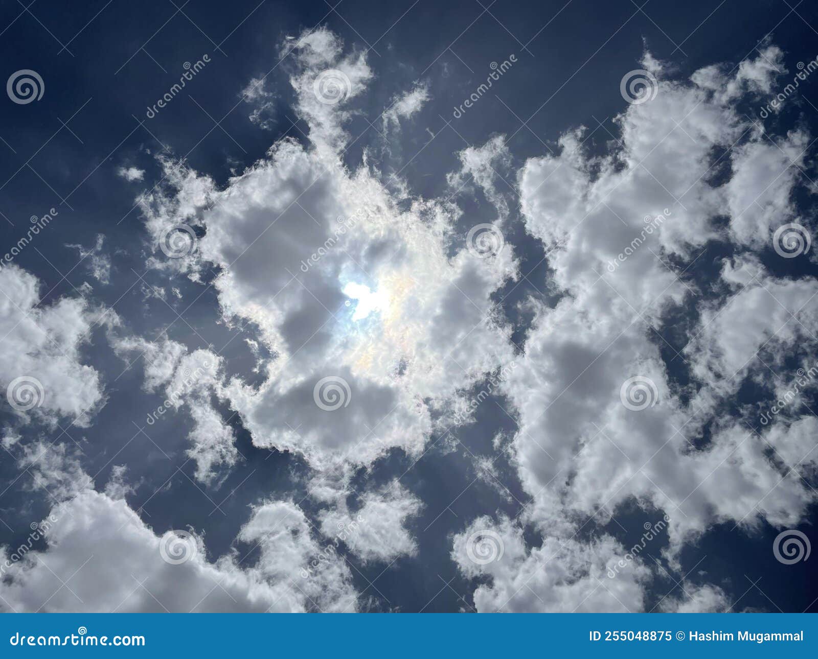 Nice clouds cover the sun stock image. Image of blue - 255048875