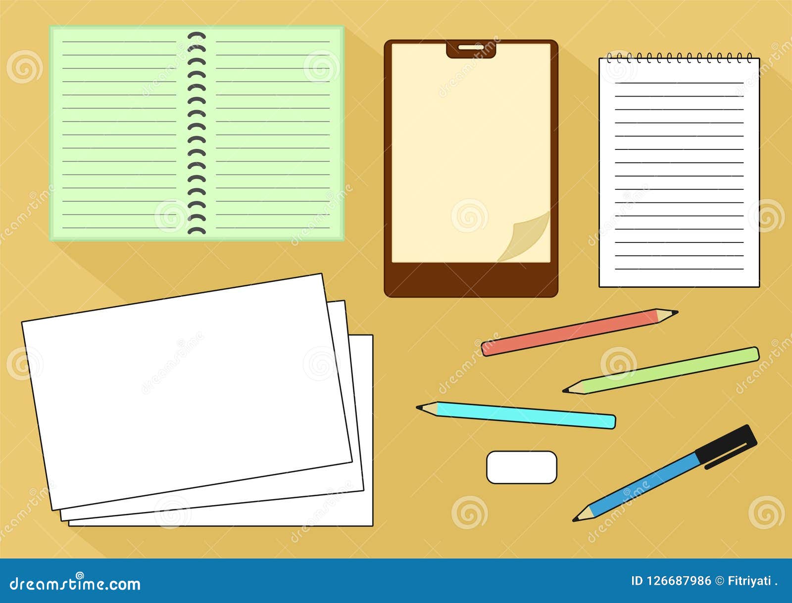 Some Notes on the Table stock vector. Illustration of simple - 126687986