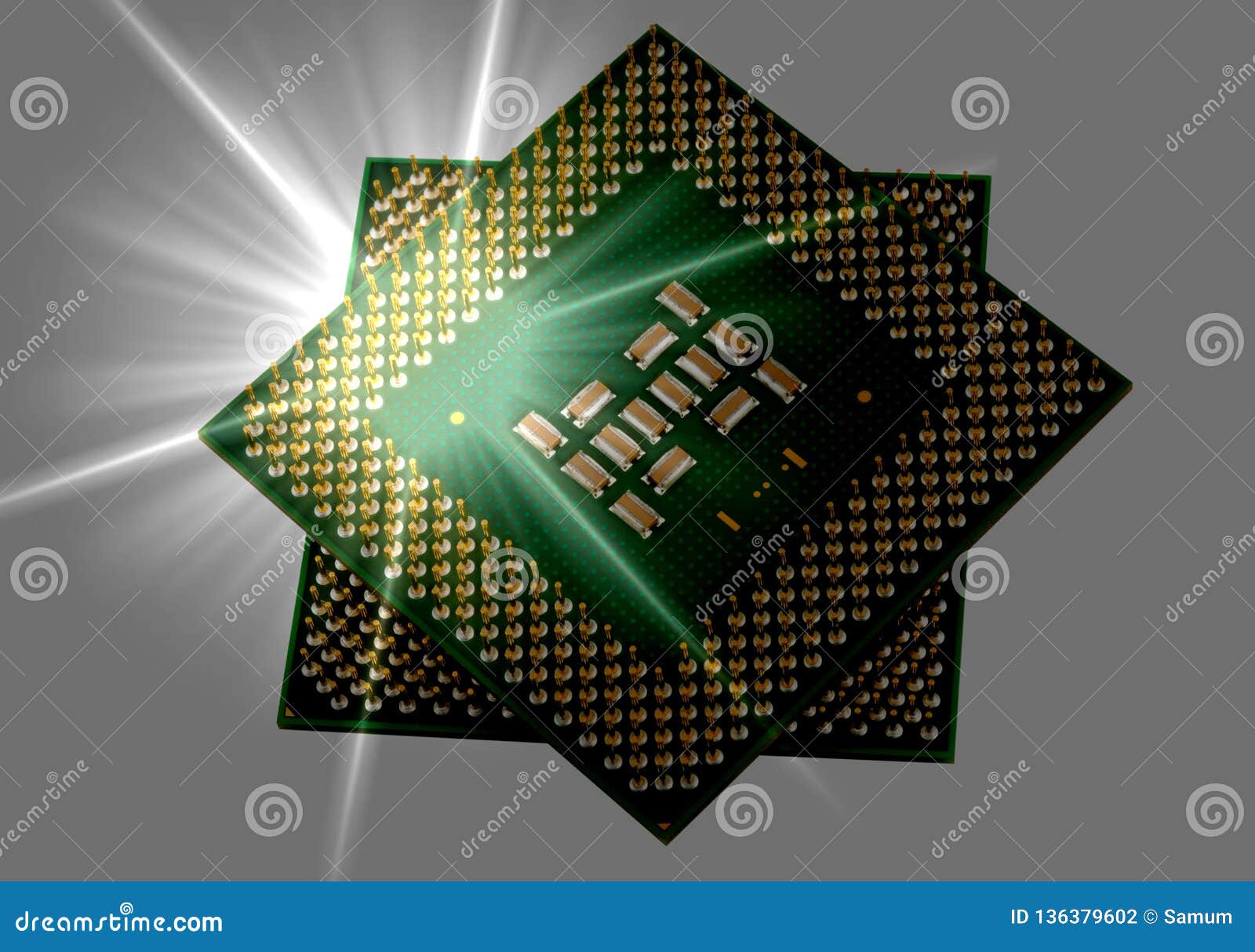 Some old CPU stock photo. Image of microchip, silicon - 136379602