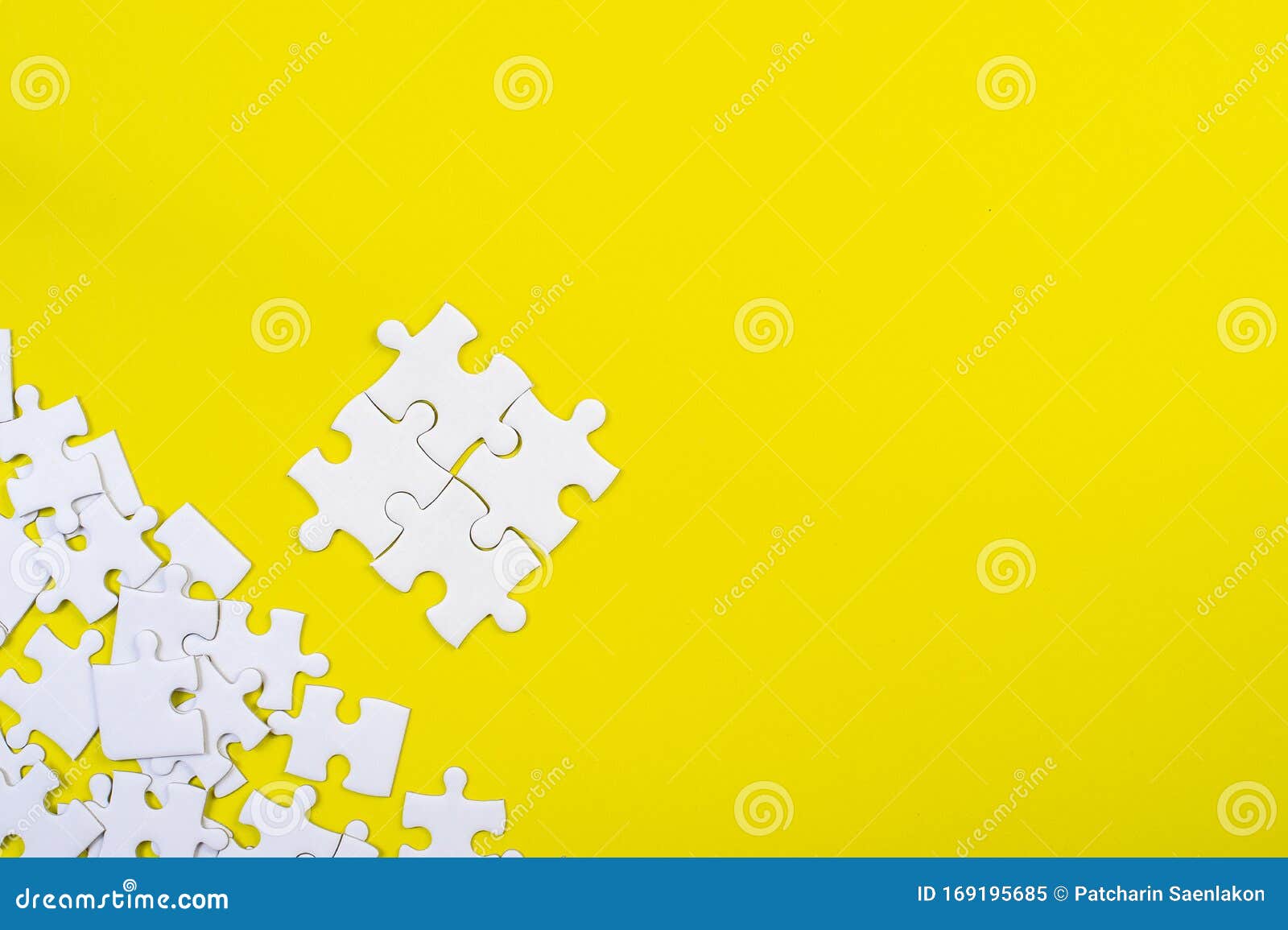 Jigsaw Puzzles on the Yellow Background Stock Image - Image of missing ...