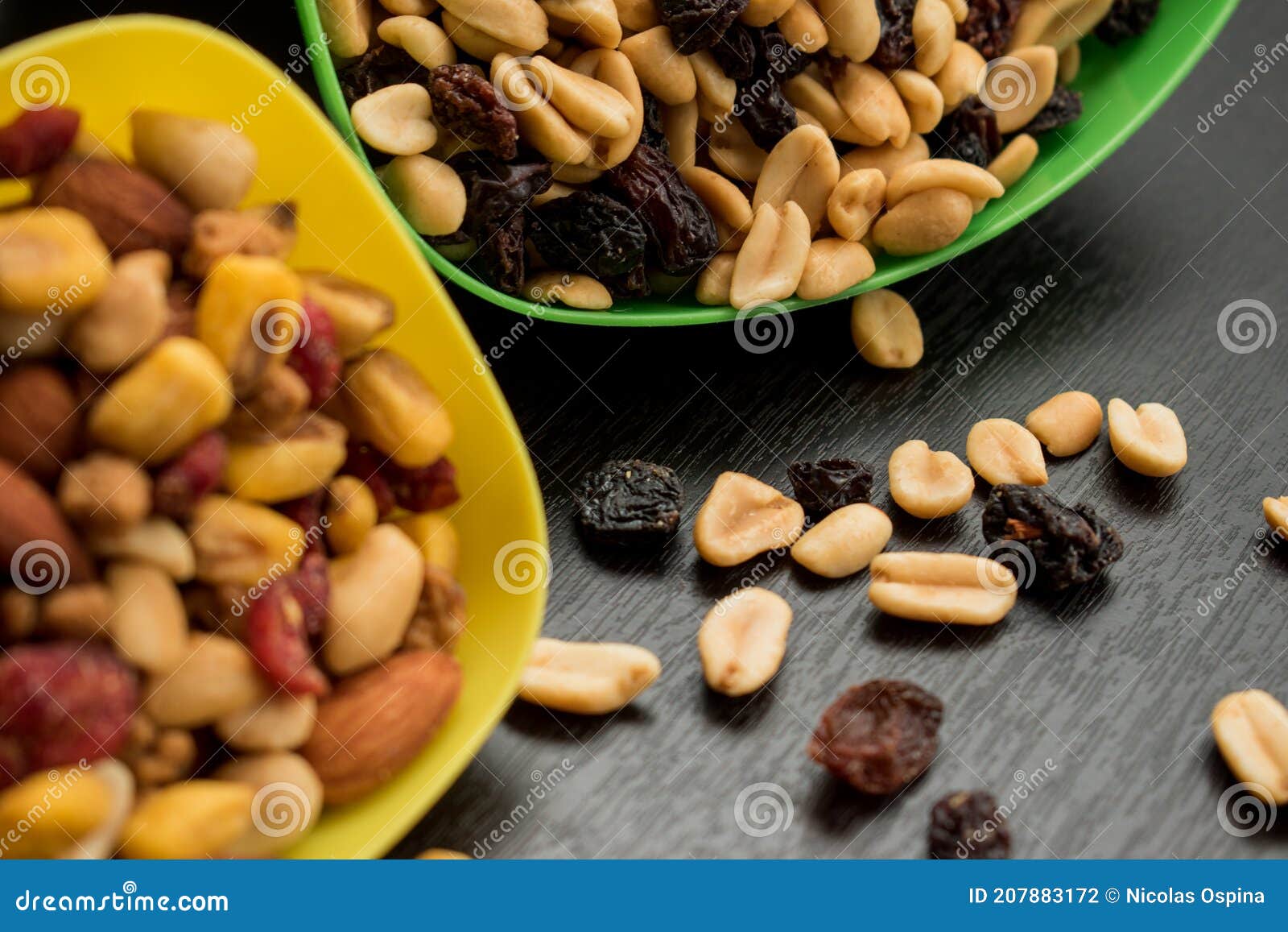 Some Peanuts, Raisins and Nuts Stock Photo - Image of plate, food ...