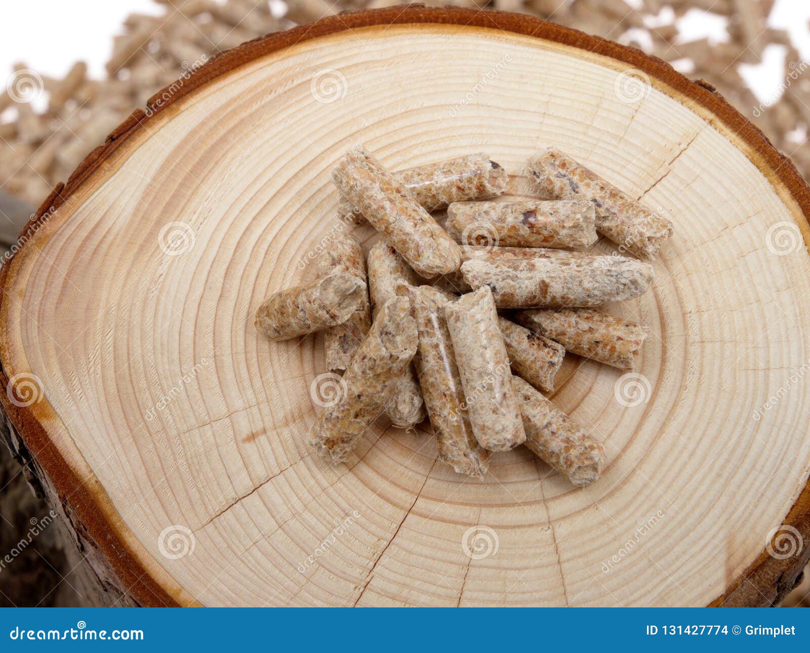 Some Pellets on a Tree Trunk Stock Photo - Image of heat, pellets ...