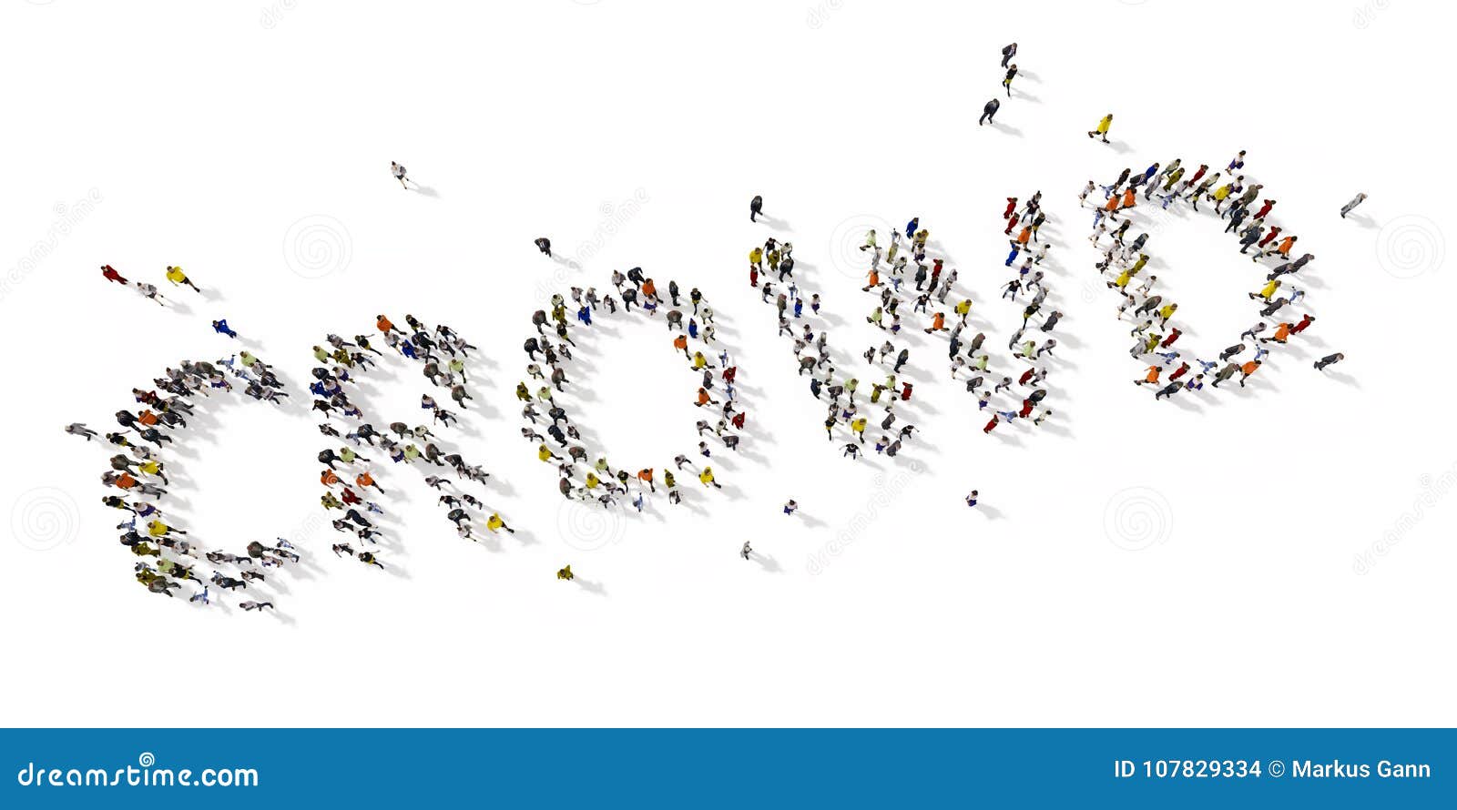 Some People Building the Word Crowd Stock Illustration - Illustration ...