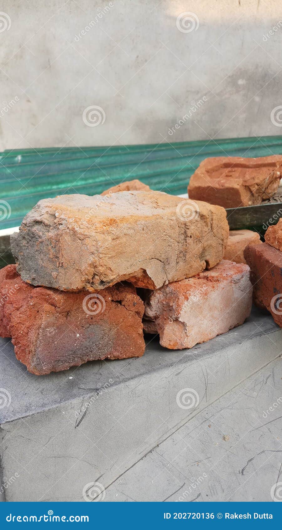 Some pieces of bricks stock photo. Image of dessert - 202720136