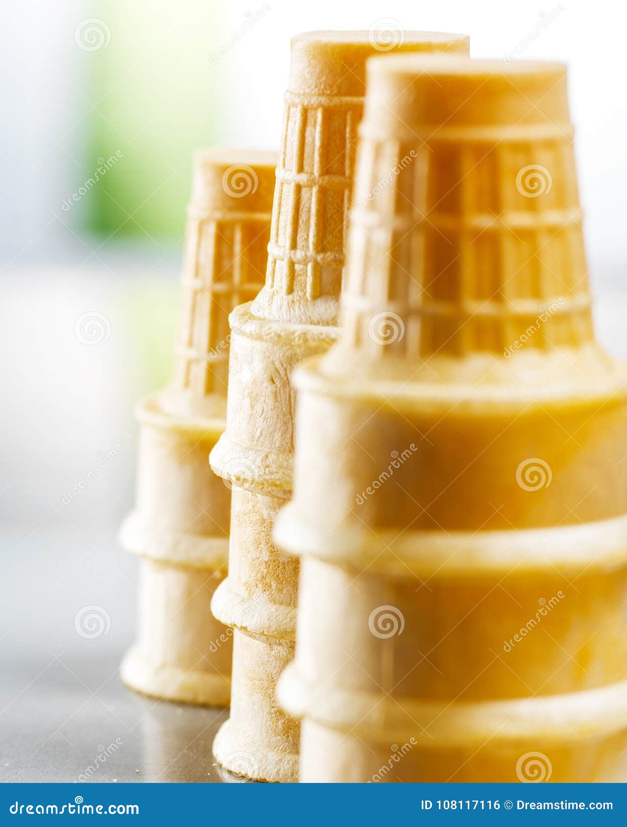 Plain Ice Cream Cones in a Kitchen Stock Photo - Image of parlor, cones ...