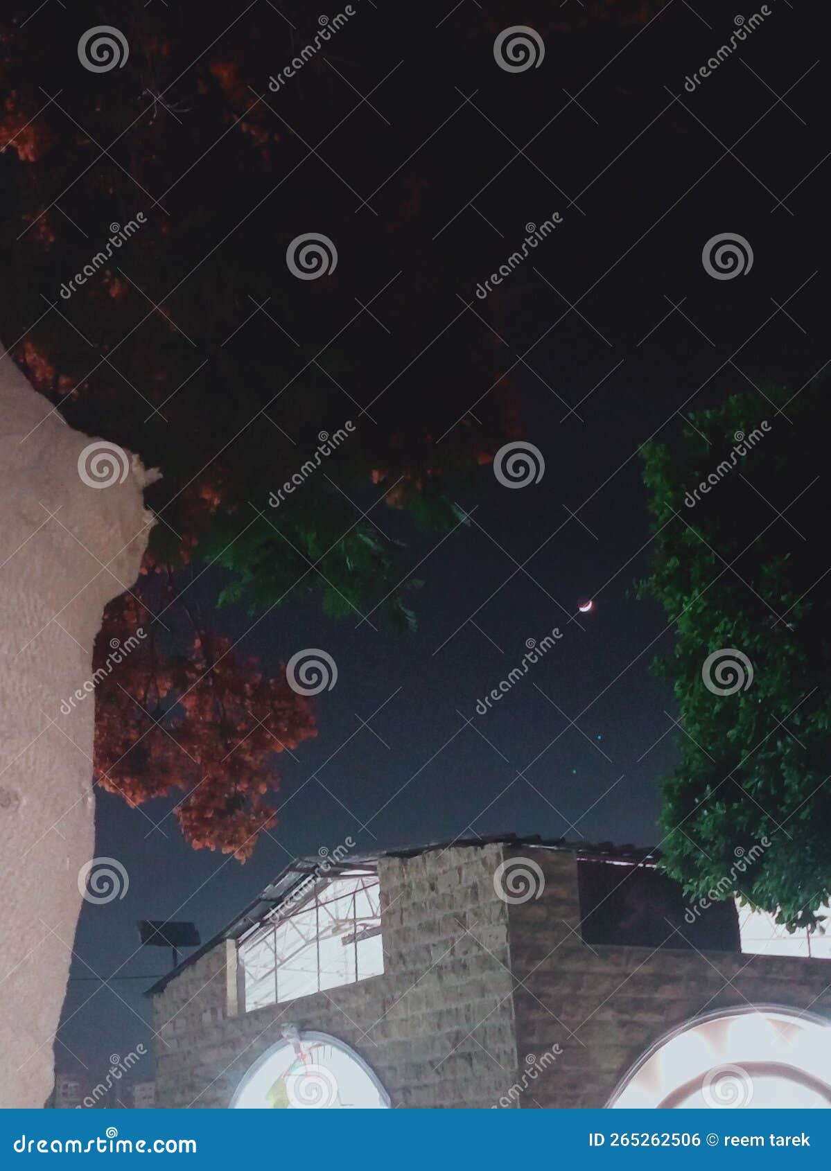 Some Pretty Night with the Moon Stock Photo - Image of light, night ...