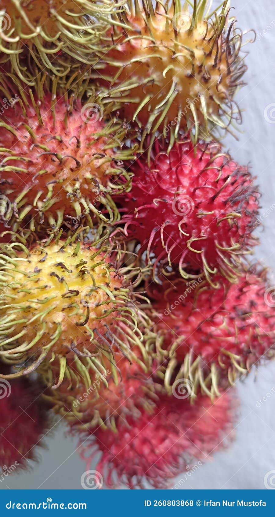 Some Rambutan Fruit, Tropical Red and Yellow Stock Photo - Image of ...