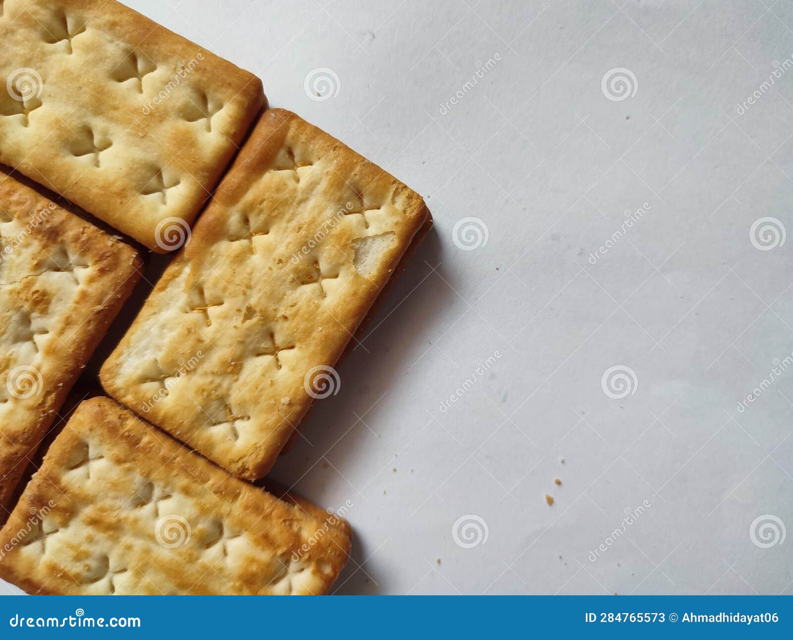 Some Rectangular Butter Cookies with Sugar in the Middle on White ...