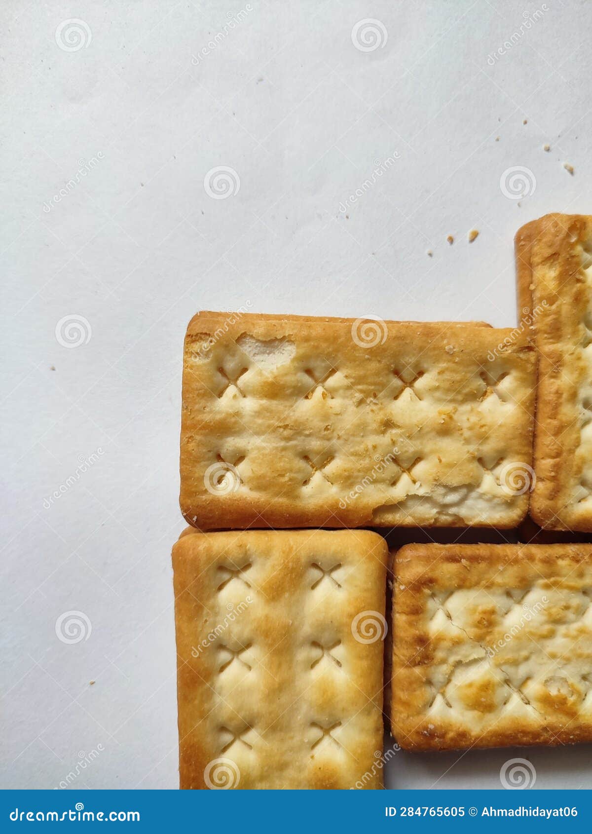 Some Rectangular Butter Cookies with Sugar in the Middle on White ...