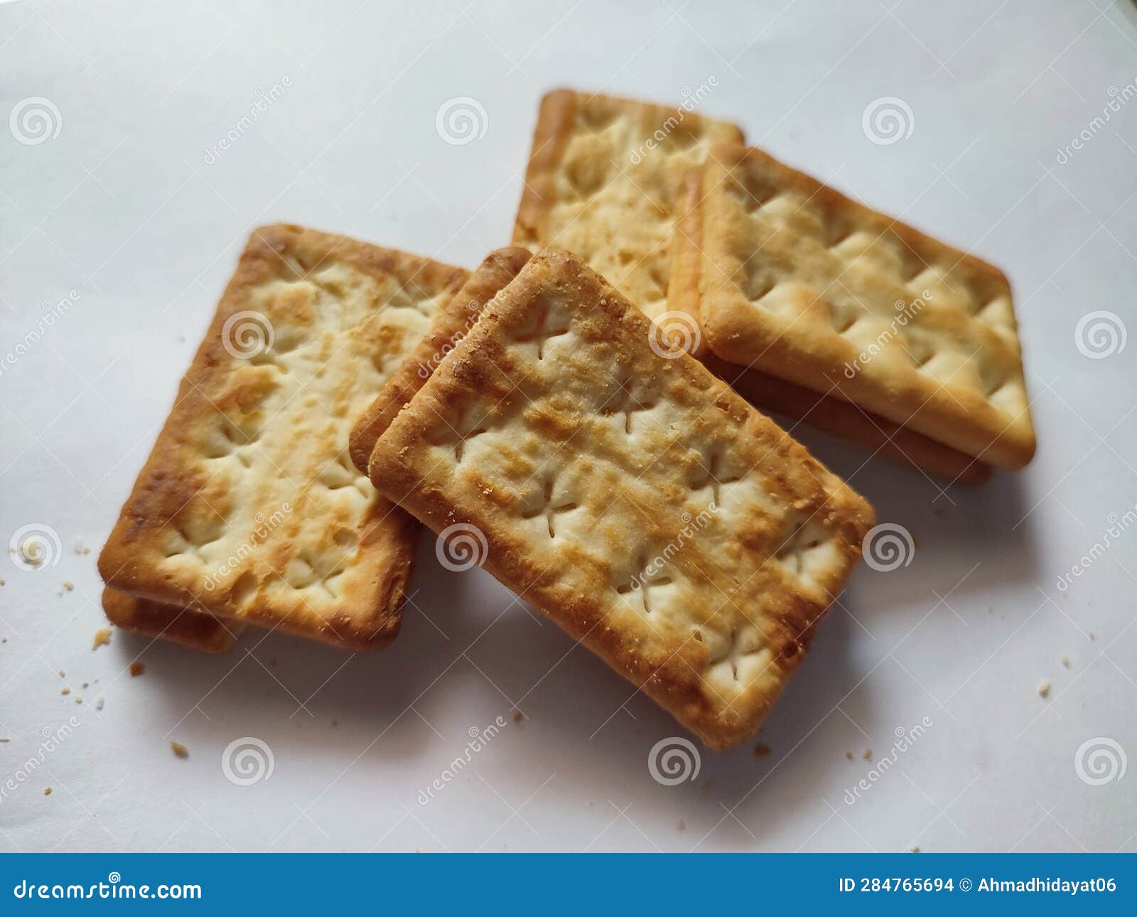 Some Rectangular Butter Cookies with Sugar in the Middle on White ...