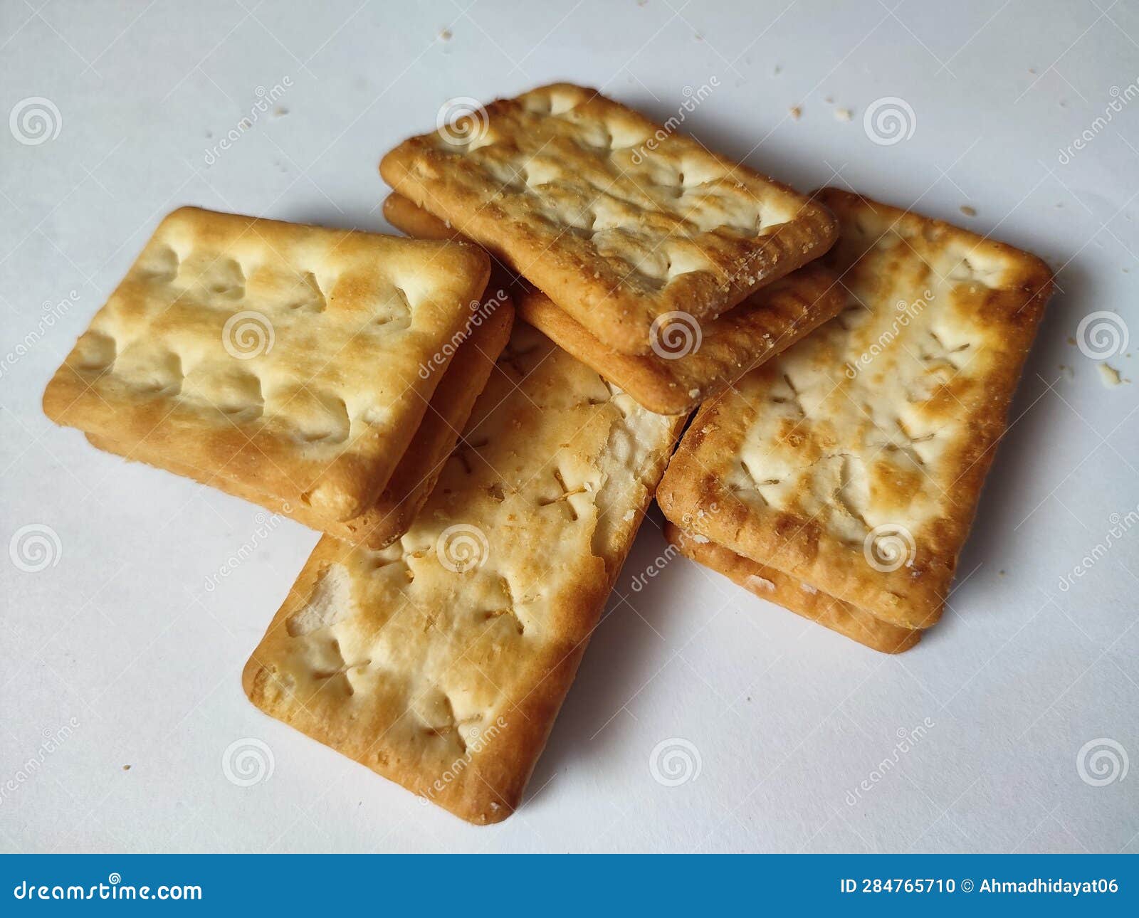 Some Rectangular Butter Cookies with Sugar in the Middle on White ...