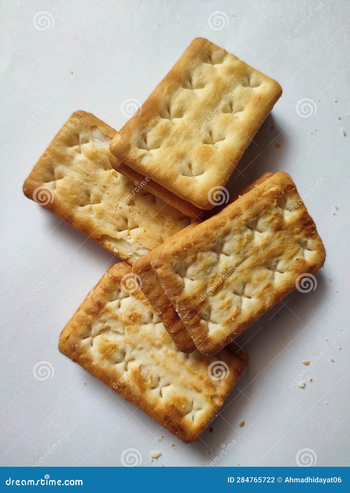 Some Rectangular Butter Cookies with Sugar in the Middle on White ...