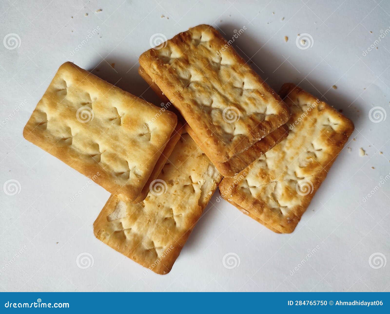 Some Rectangular Butter Cookies with Sugar in the Middle on White ...