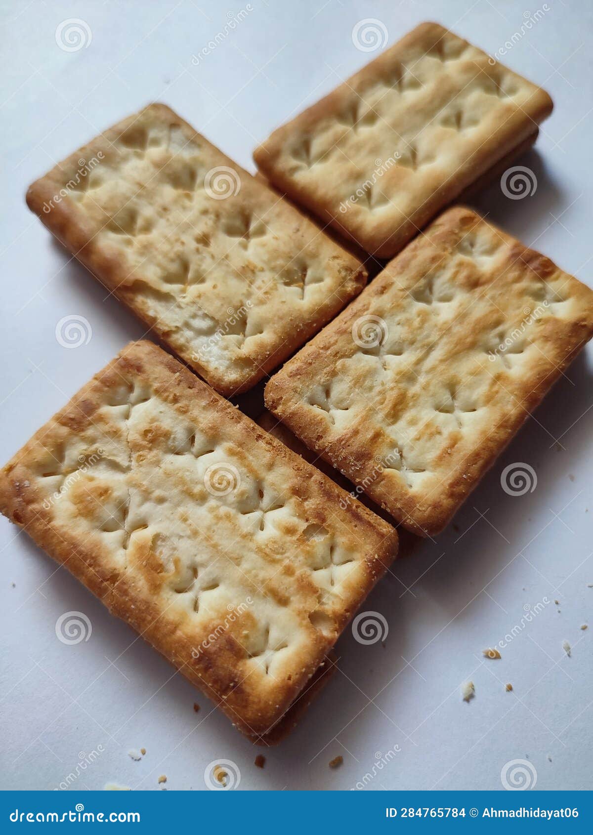 Some Rectangular Butter Cookies with Sugar in the Middle on White ...